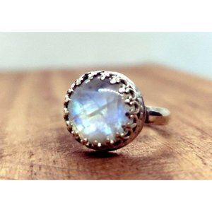 Handmade | Jewelry | Moonstone Crown Crystal Ring Sterling Silver Ring ...